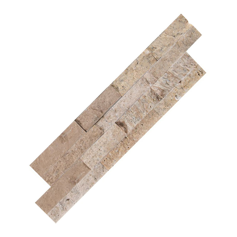 Roman Beige Mini Travertine Stacked Stone Ledger Panels - M-Series