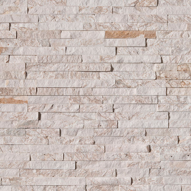 Royal White Quartzite Stacked Stone Ledger Corners - Rockmount