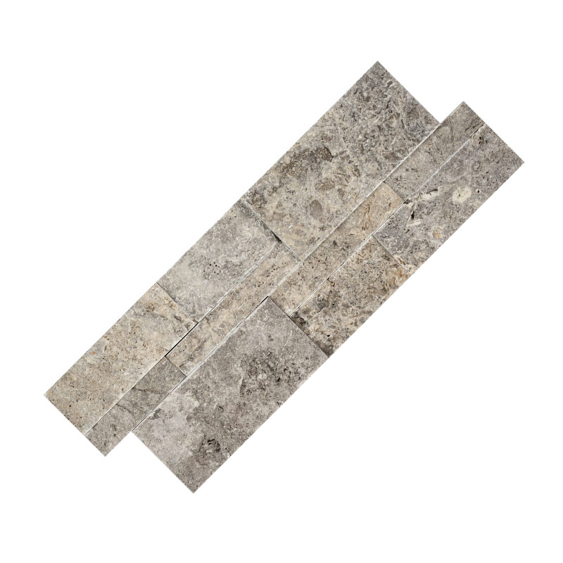 Silver Travertine XL Travertine Stacked Stone Ledger Panels - XL-Rockmount