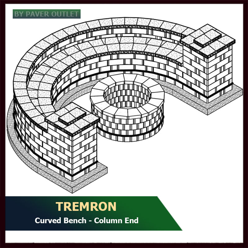 Keystone Stonegate™ Outdoor Curved Concrete Bench Kit - Tremron