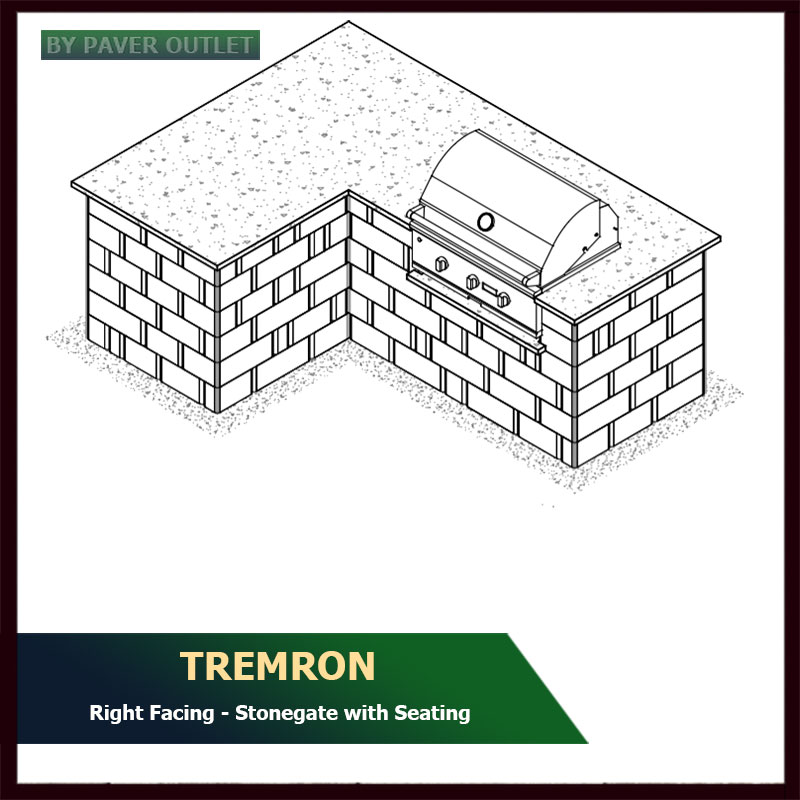 Keystone Stonegate™ L-Shaped Outdoor Grill Station - Tremron