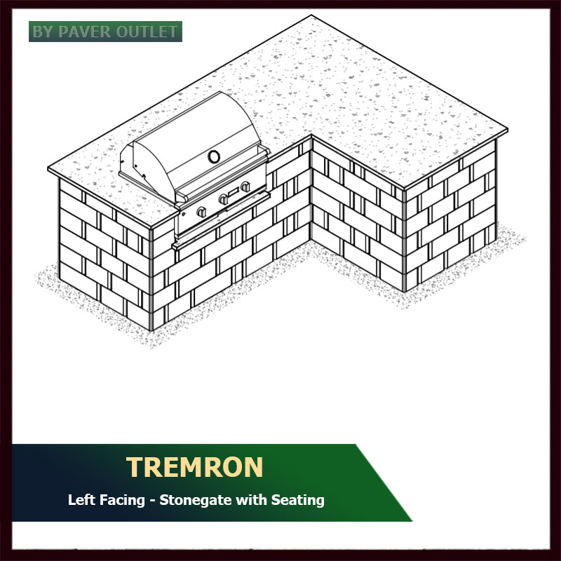 Keystone Stonegate™ L-Shaped Outdoor Grill Station - Tremron