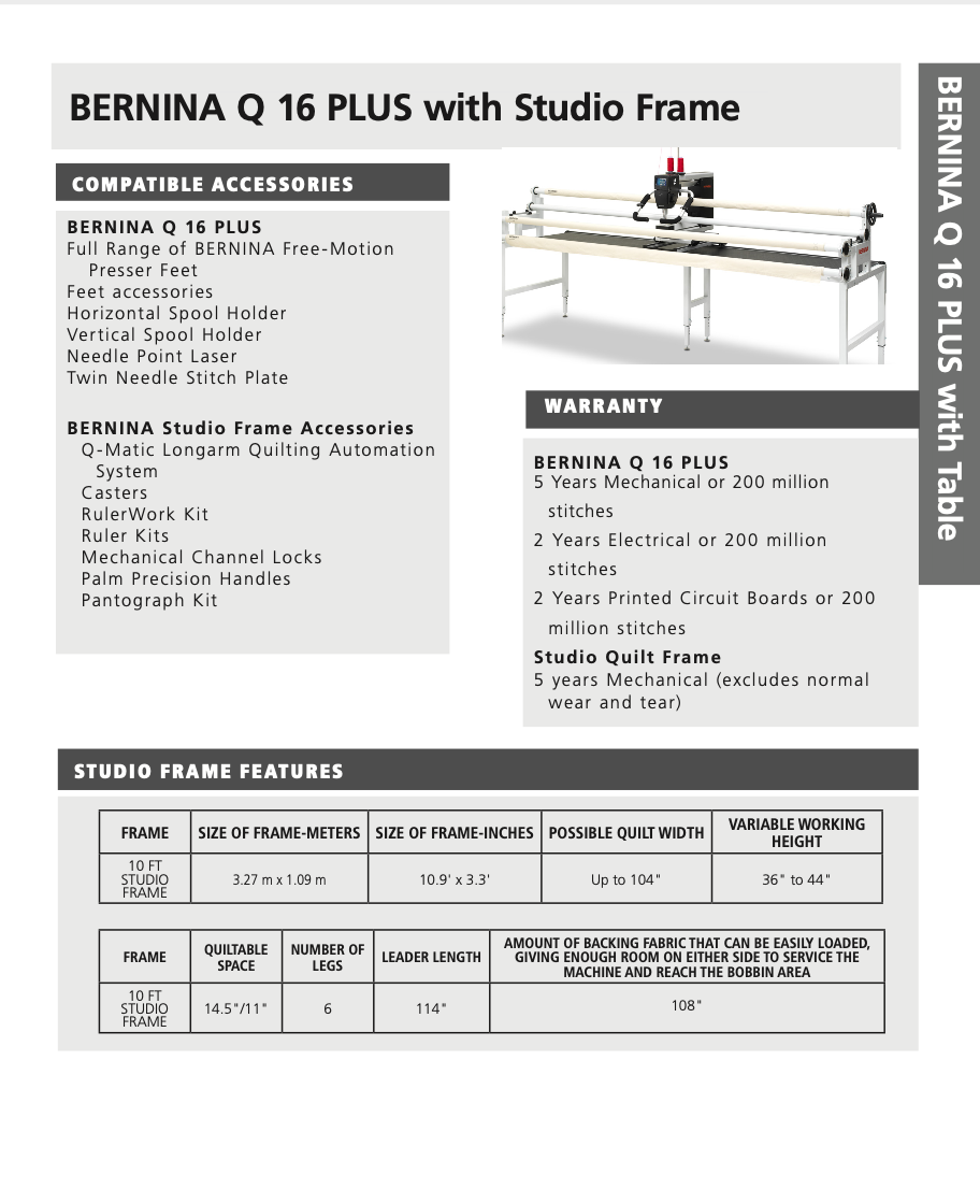 BERNINA Q16 Plus Studio Frame