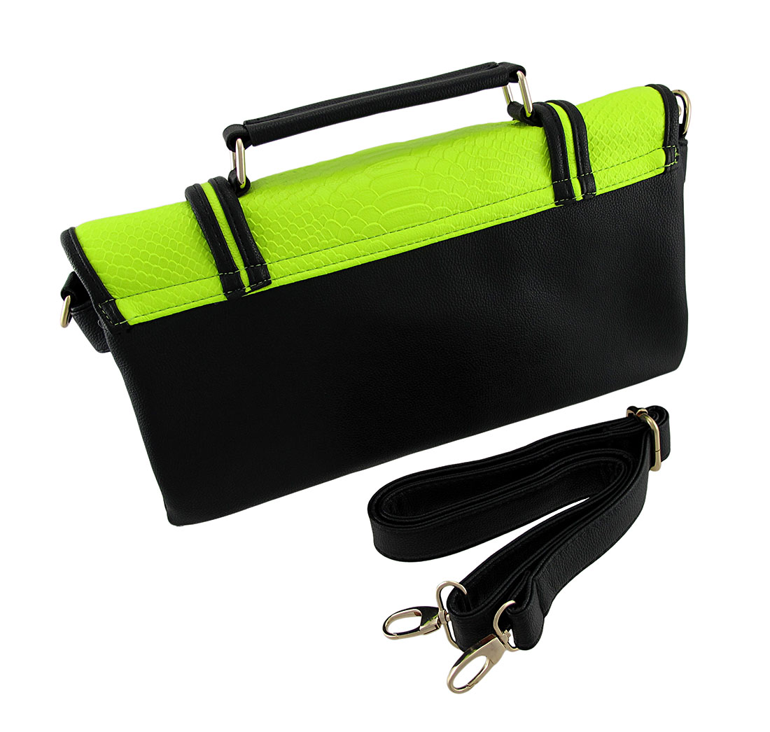 Neon Yellow Snakeskin Purse | semashow.com