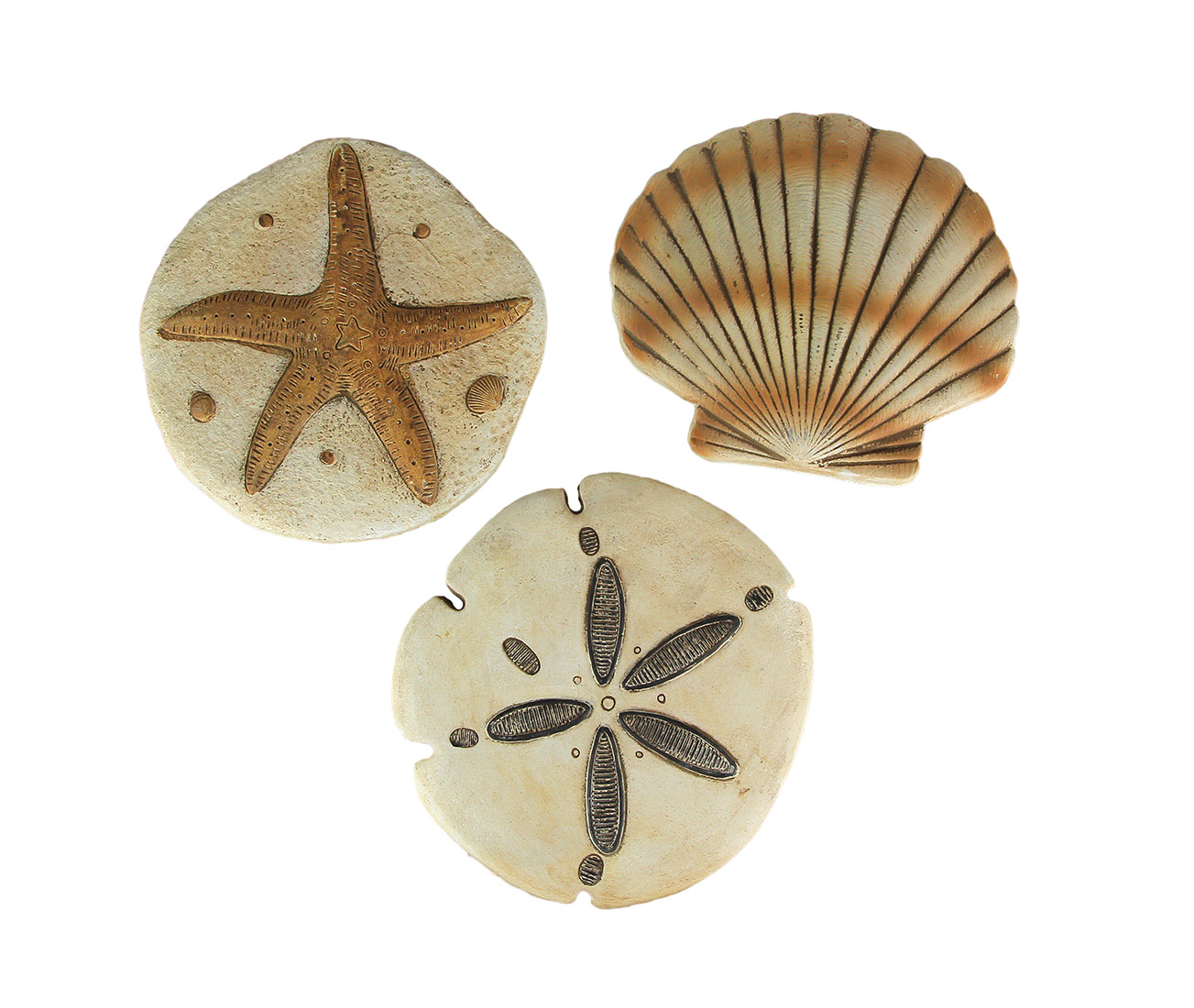 Chesapeake Bay Ltd 71327 Set of 3 Ceramic Sand Dollar Sea Shell ...