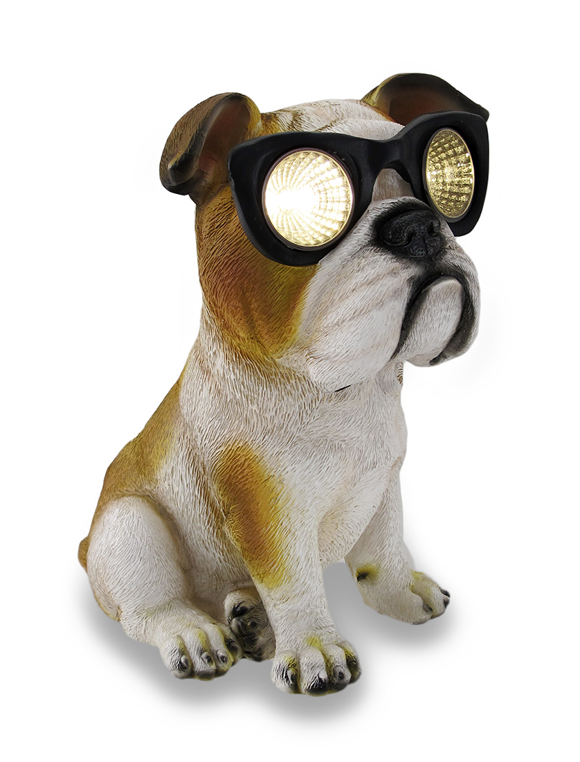 Bulldog `Solar Eyes` Solar Led Accent Light Outdoor Figurine Lights - Tanga