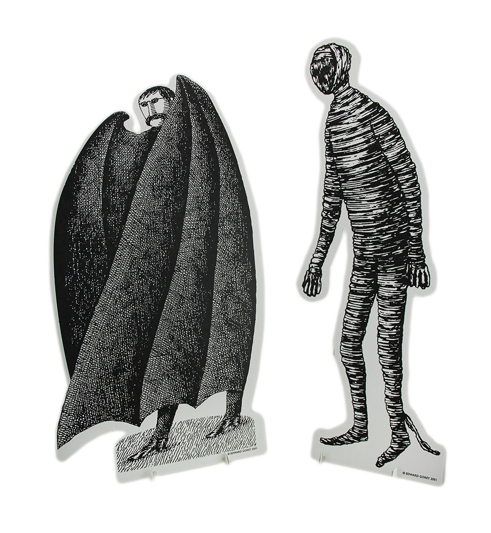Zeckos Set of 2 Black & White Edward Gorey Vampire and Mummy Cardboard ...