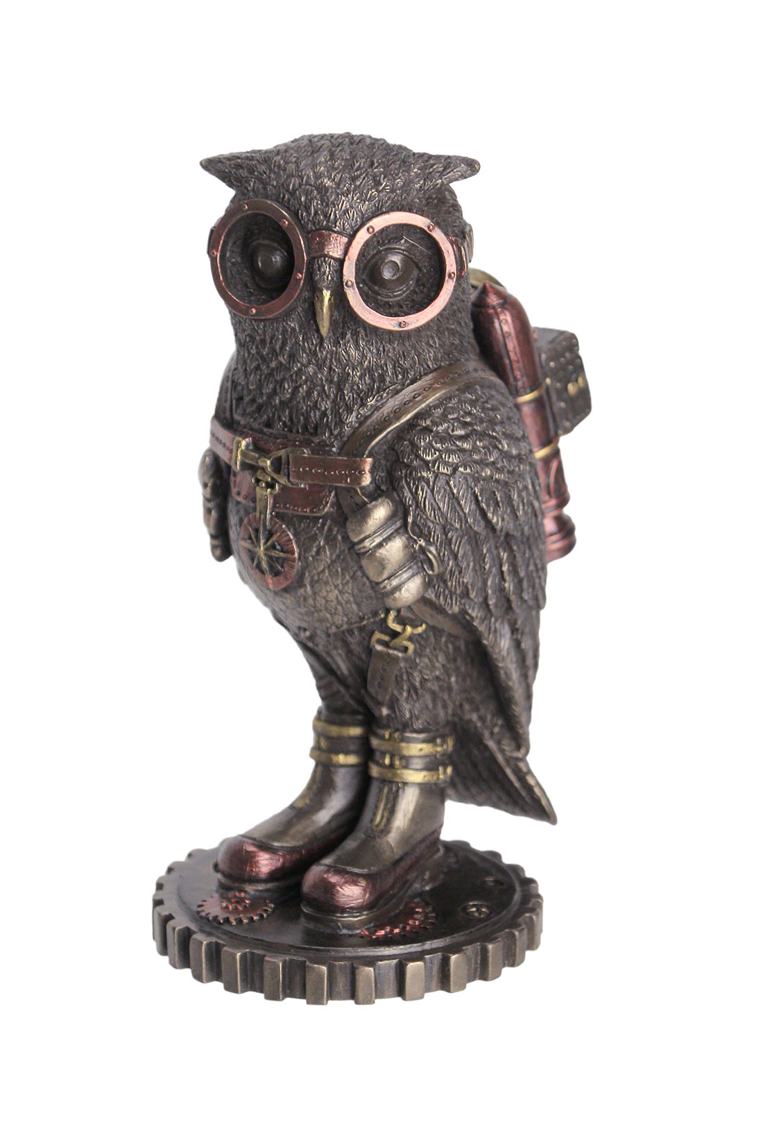 Veronese Design Cast Bronze Steampunk Fantasy Owl Hand Painted Jetpack ...