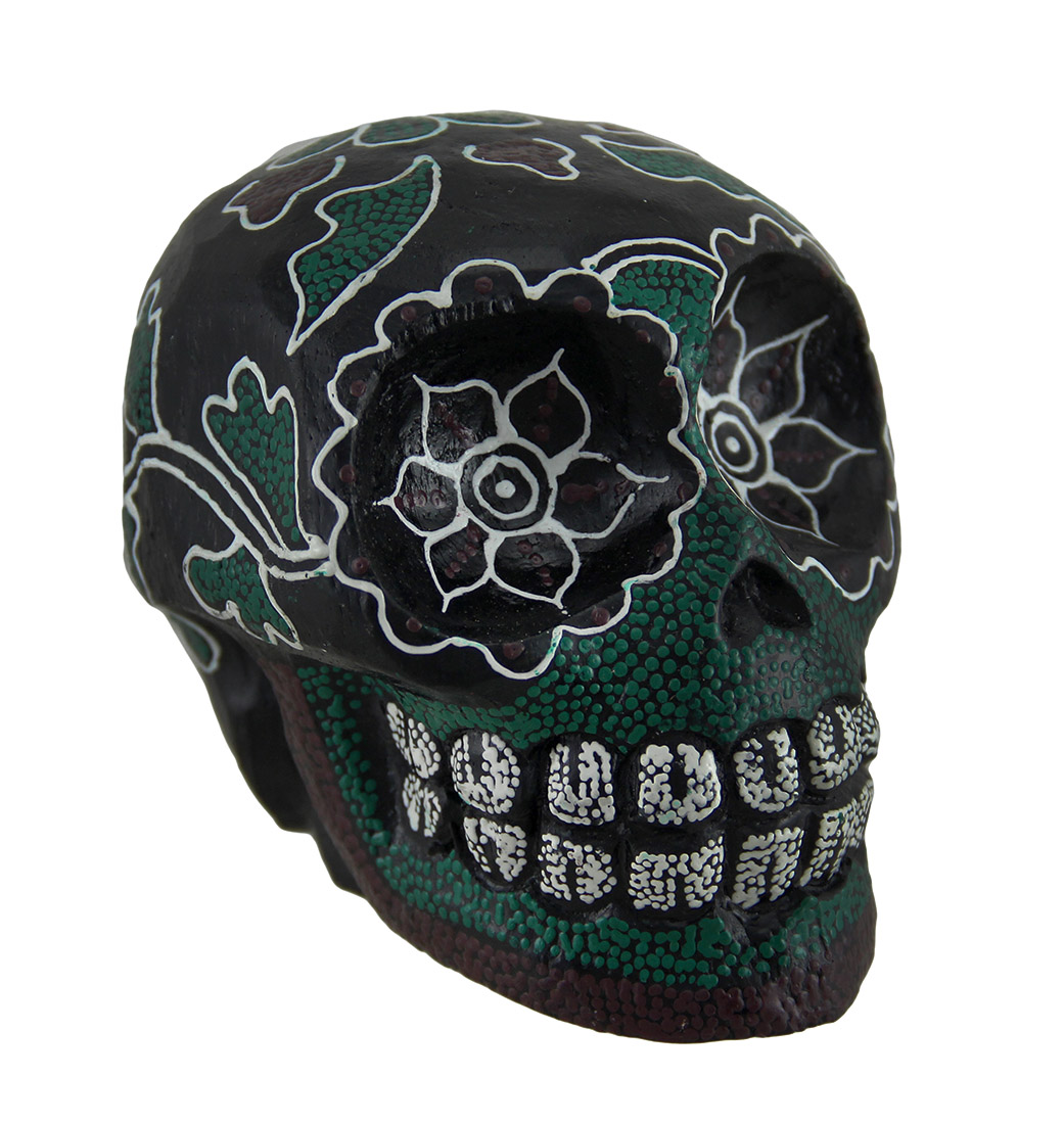 Orange Sugar Skull Statue - Zeckos