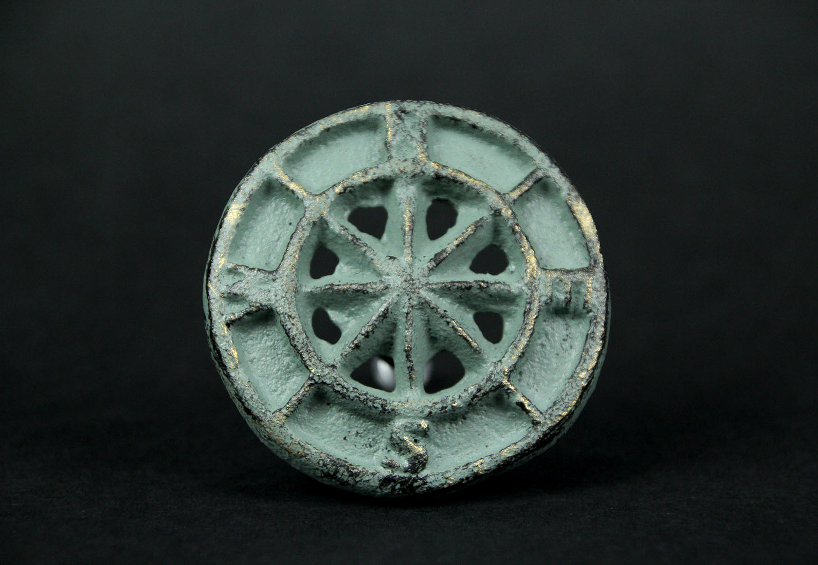 Zeckos Set of 12 Verdigris Green Cast Iron Compass Rose Drawer Pull ...