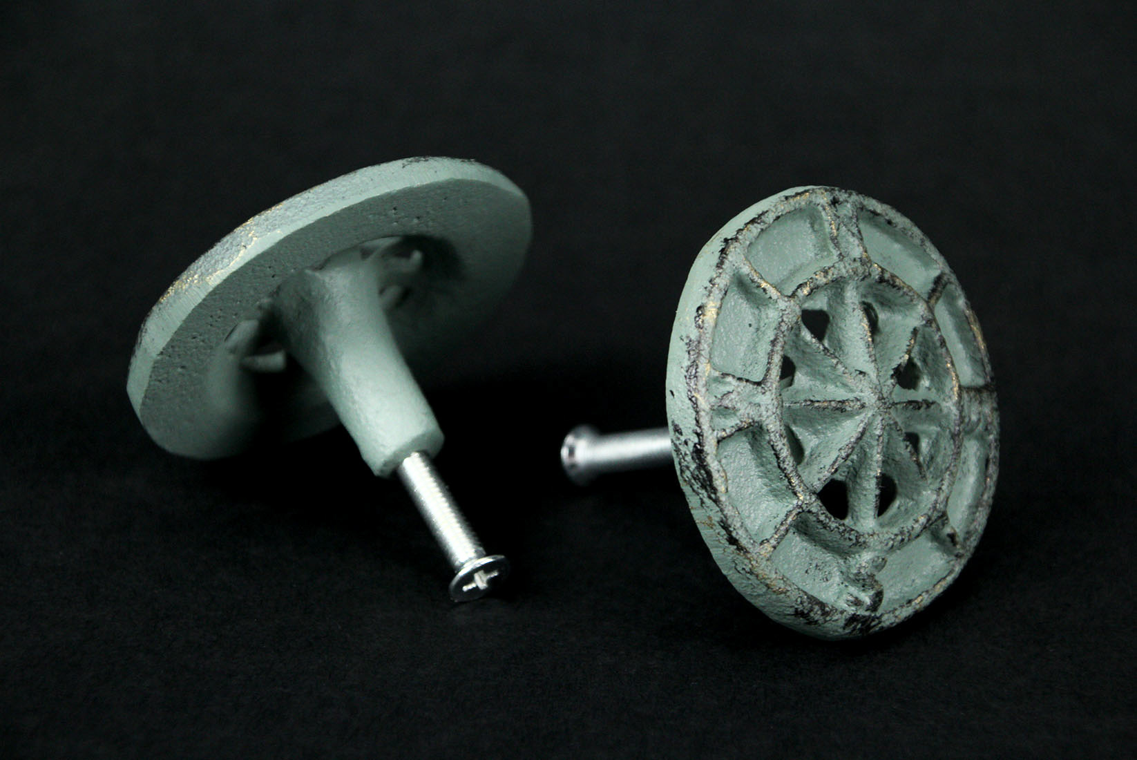 Zeckos Set of 12 Verdigris Green Cast Iron Compass Rose Drawer Pull ...