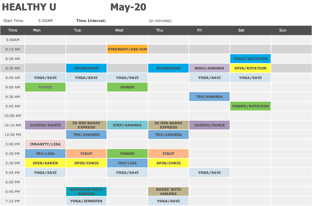 Tipton Lakes Athletic Club Schedule | Fitness in Columbus, IN