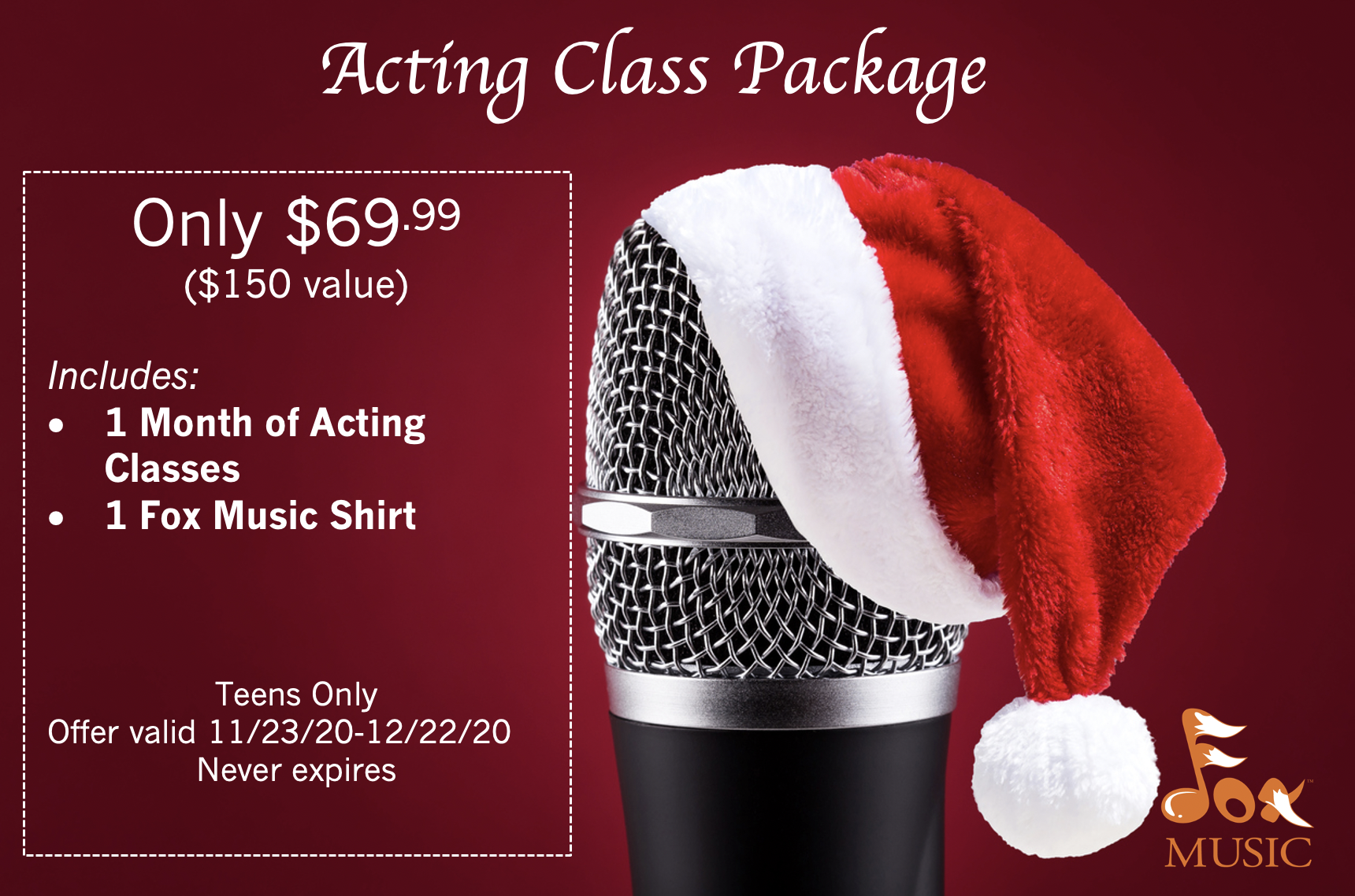 Holiday Special 69 For 1 Month Of Acting Classes Fox Music holiday-special-69-for-1-month-of-acting-classes-fox-music