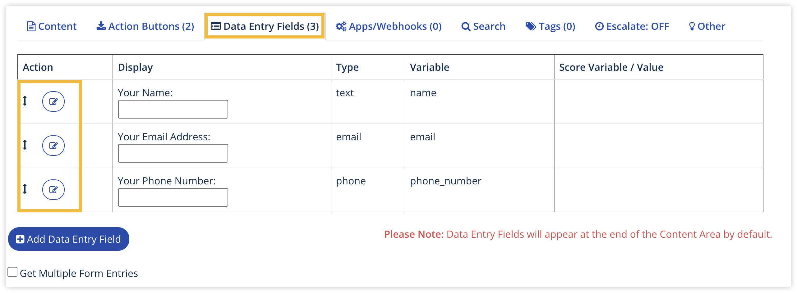 Data Entry Fields: Editing and Deleting – Zingtree