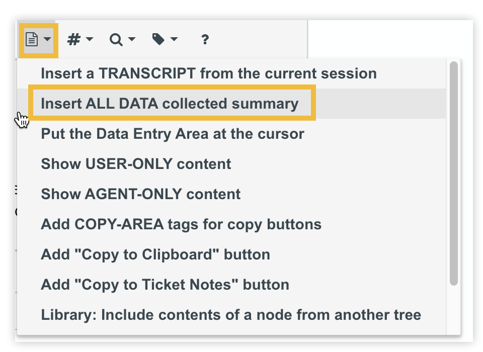 Data Entry: Inserting a Summary of All Data Collected – Zingtree Help Center