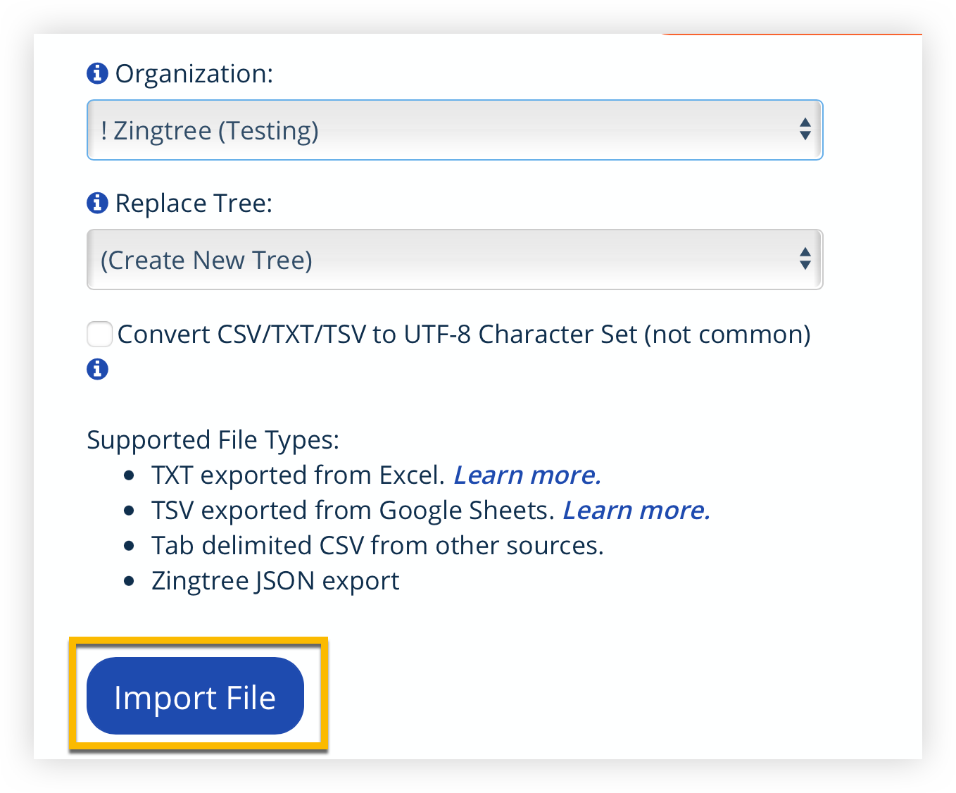 Importing Trees from a Previously Exported Zingtree JSON File – Zingtree