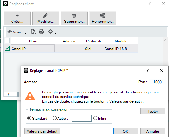 Débloquer l'activation du Canal IP dans Ciel Serveur