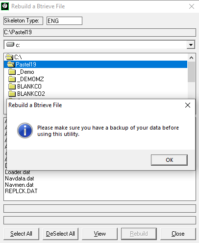 How do I rebuild a Btrieve file using the Rebuild Utility