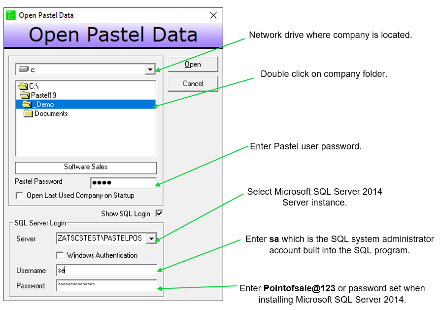 Installing and setting up Point of Sale when using a SQL database