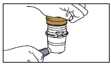 Remove funnel and store on left side of machine.