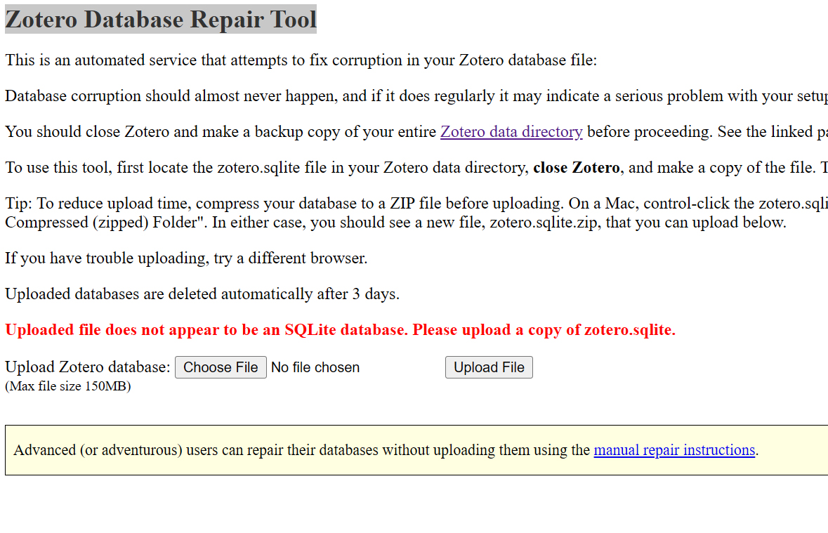 Backup Restore Issues - "File is not a Database" - Zotero Forums