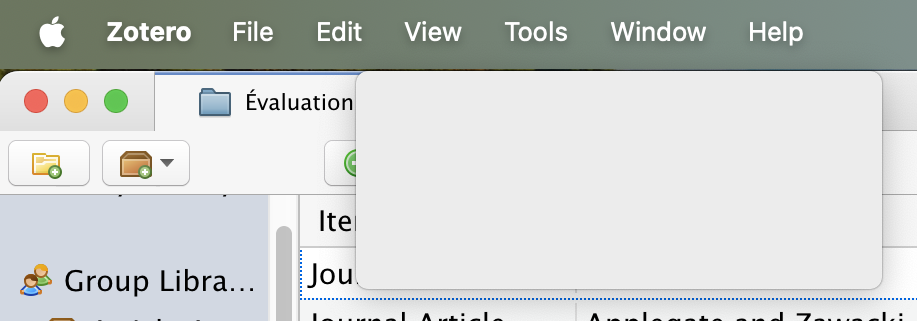 Display problems after selecting Display under View in the Menu - Zotero Forums