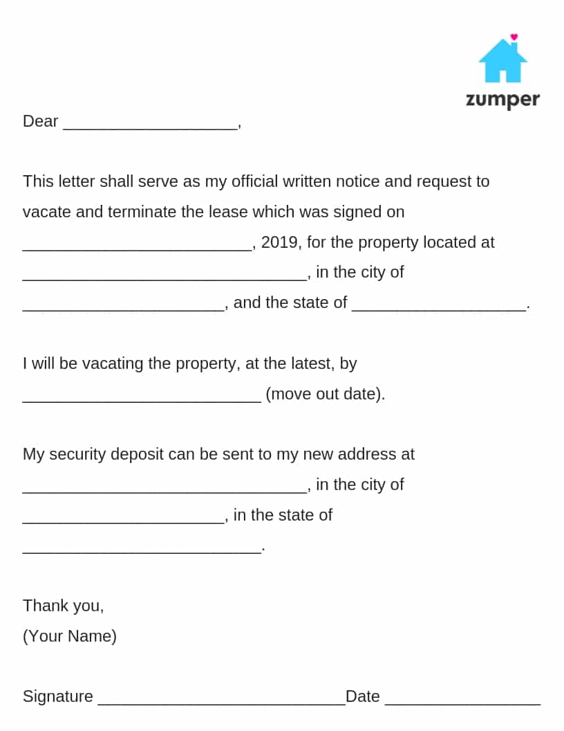 How To Write A 30 Day Notice To Vacate Template 