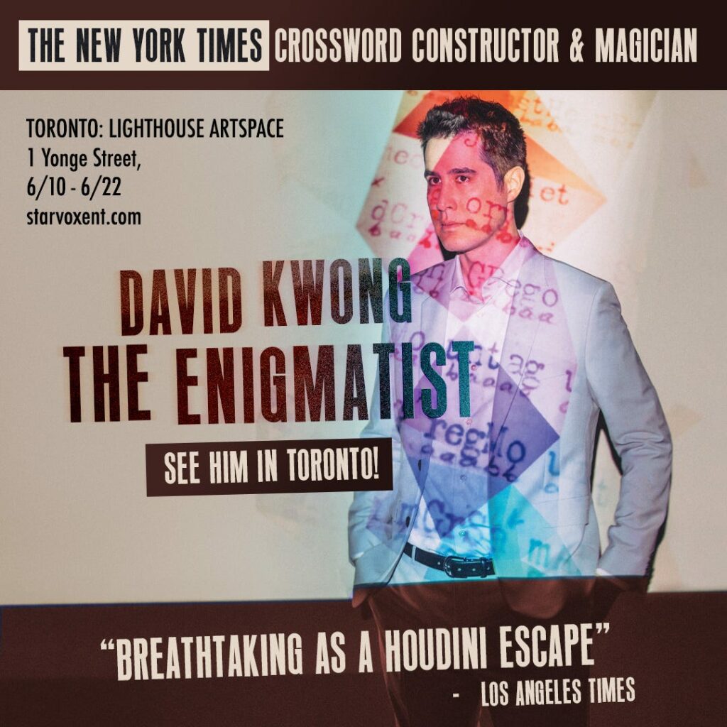 The Enigmatist, David Kwong joins The Oasis to Preview His Toronto Show ...