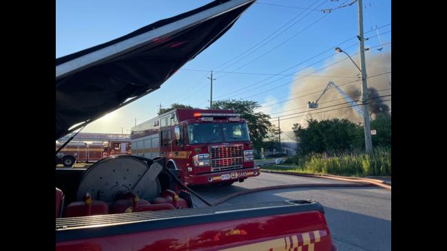 MASSIVE INDUSTRIAL FIRE IN ETOBICOKE DOWNGRADED TO THREE-ALARM