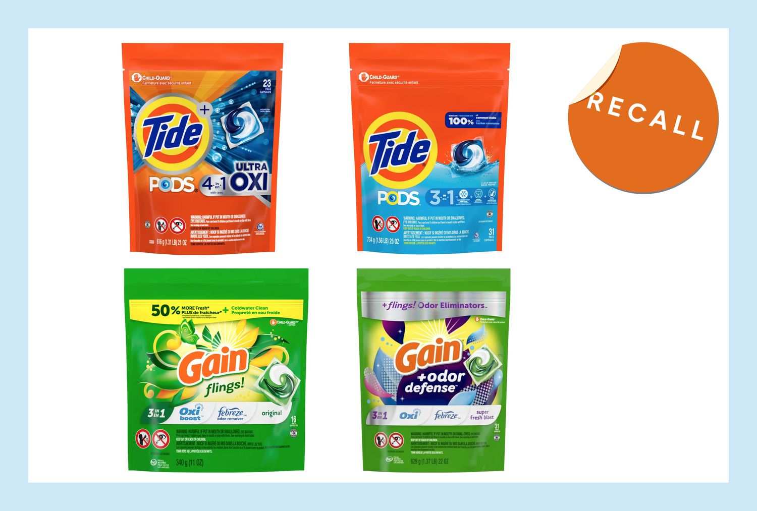 PROCTOR & GAMBLE RECALLS MORE THAN EIGHT MILLION BAGS OF LAUNDRY ...